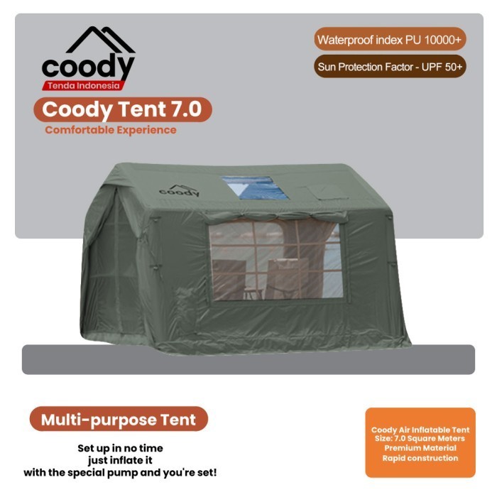 Jual Coody Air Tent Luxury 7.0 Sqm M2 Inflatable Tent (Tenda Praktis) Waterproof & UV Protection ...