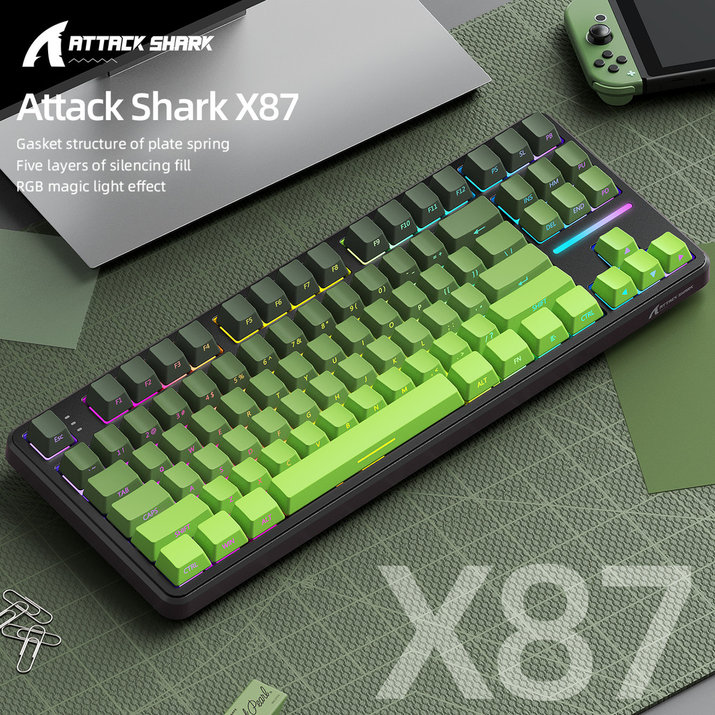 Jual Gaming Keyboard X87 Attack Shark Side Engraved Translucent ...