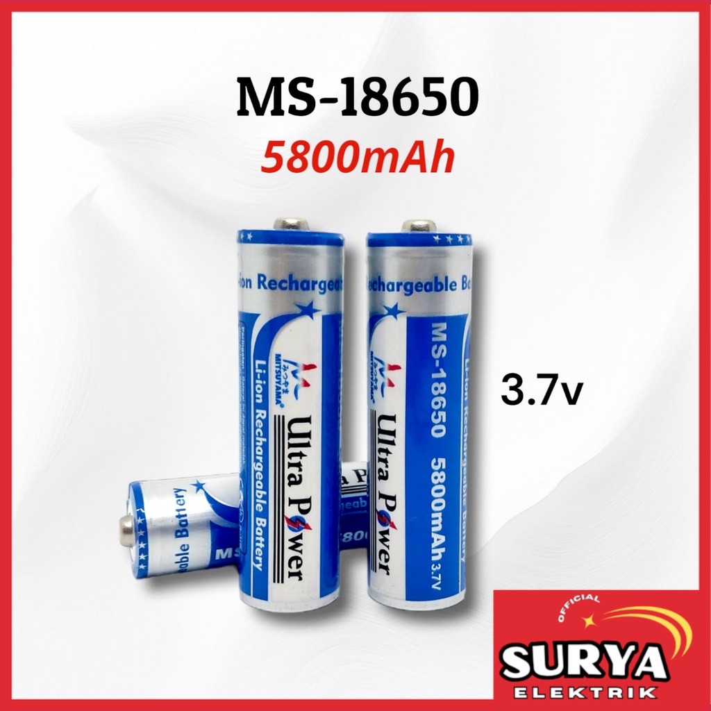 Jual Baterai MS-18650 5800mAh Mitsuyama Baterai Bisa isi Ulang Li-ion Rechargeable Battery 3.7V ...