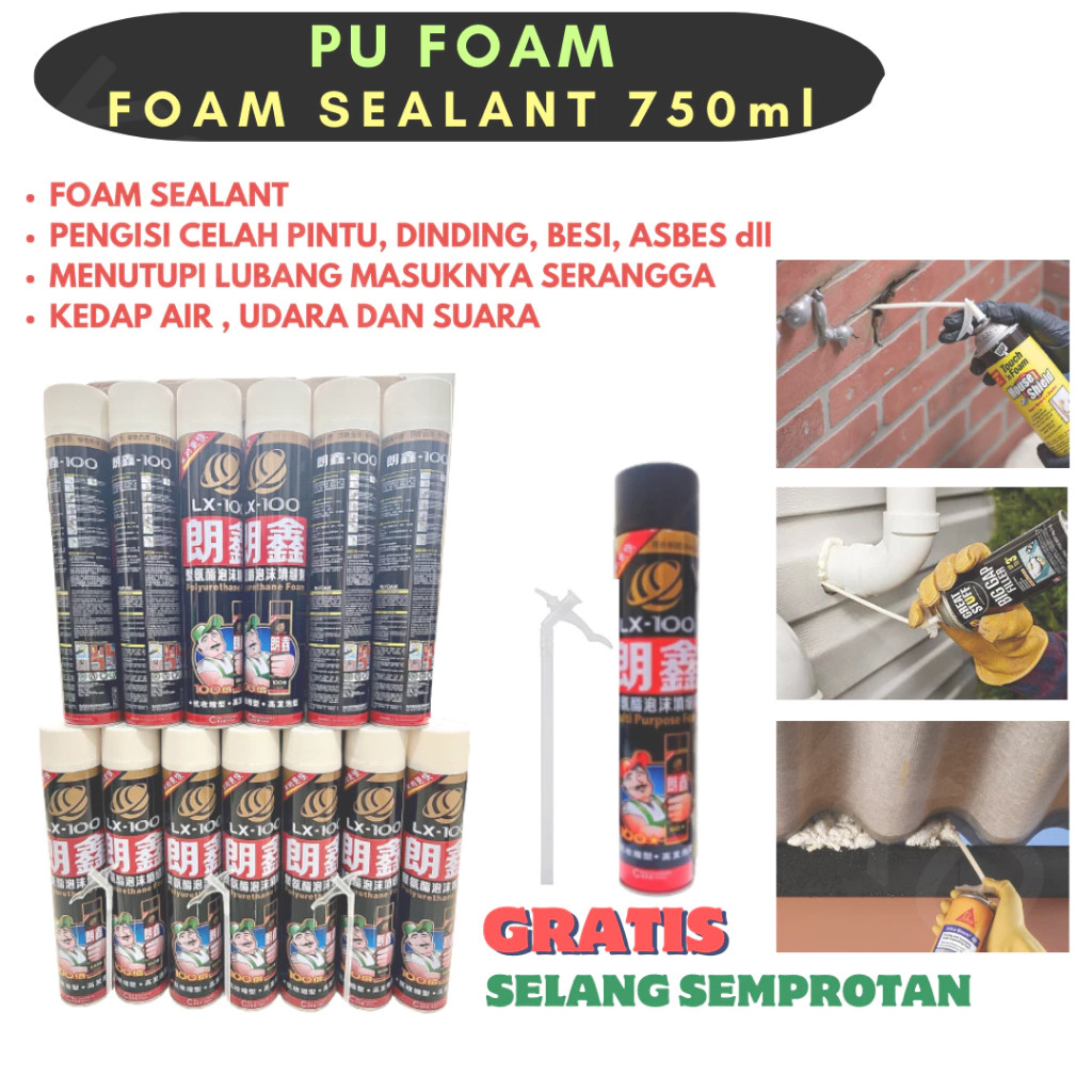 Jual PU Sealant Foam Spray 750ml/ PU Busa Foam Sealant Polyurethane Foam / PU FOAM | Shopee ...
