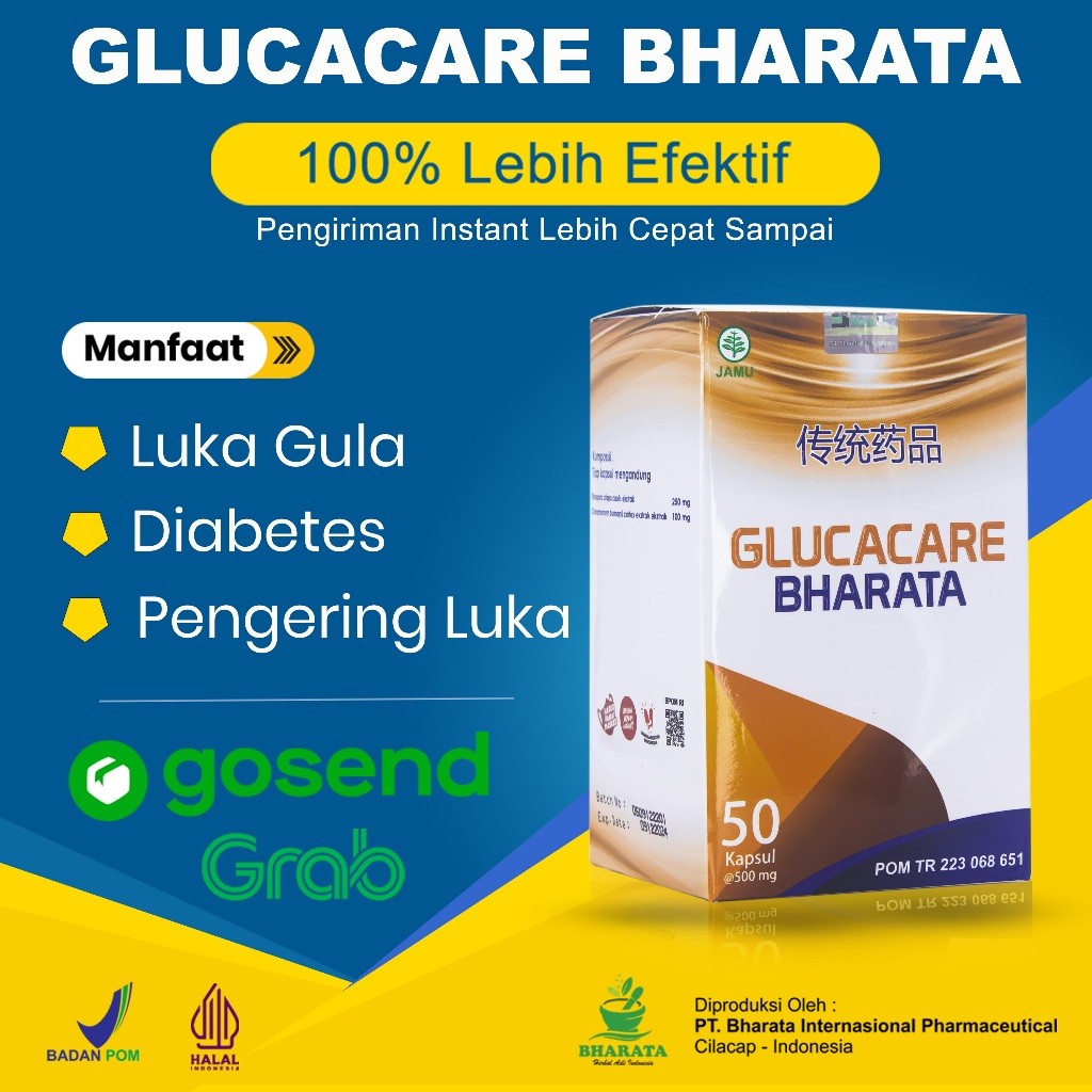 Jual Glucacare Bharata Obat Diabetes Melitus Kering/Basah Obat Gula ...