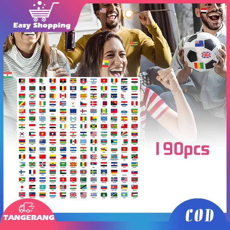 Jual 192 Pcs Sticker Bendera Tempel Pipi Stiker Pipi Bendera Anak ...