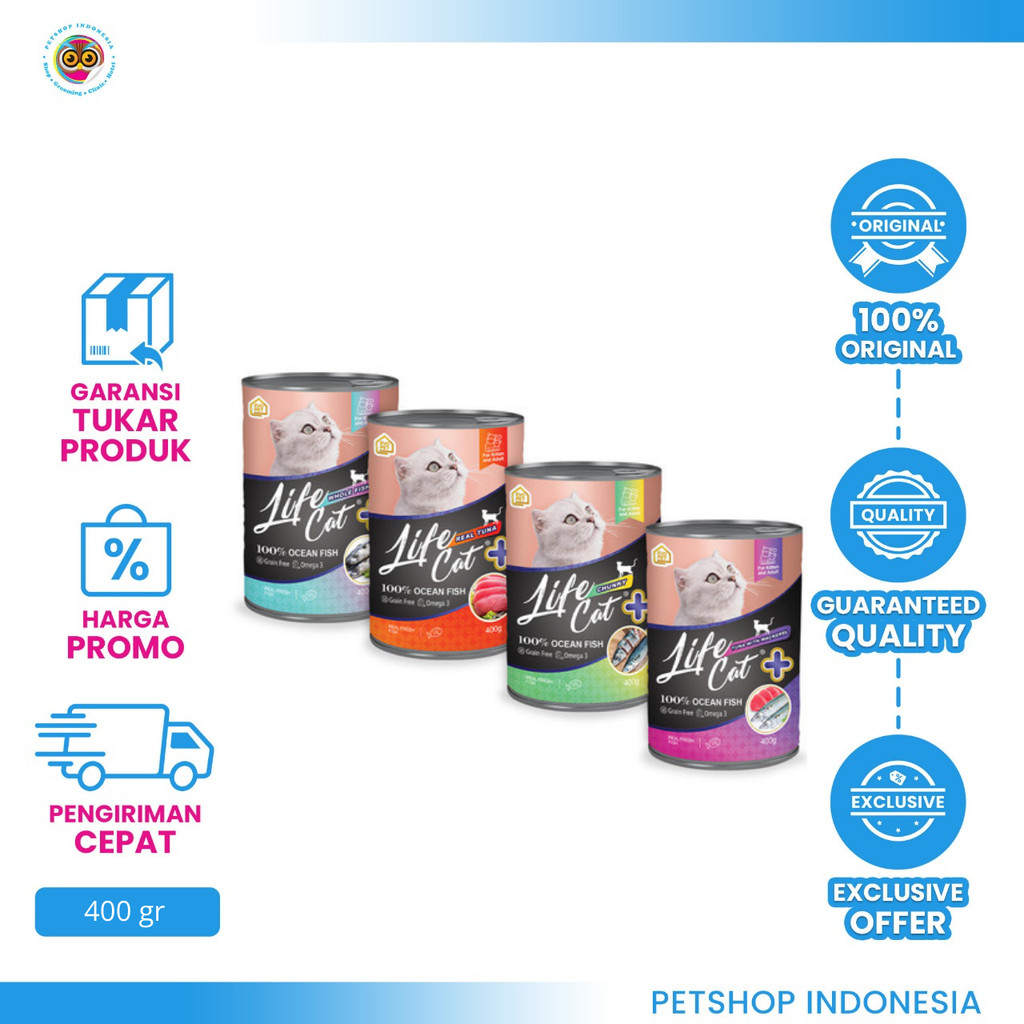 Jual Life Cat Plus Wet Food Kaleng 400gr – Makanan Basah Kucing All ...