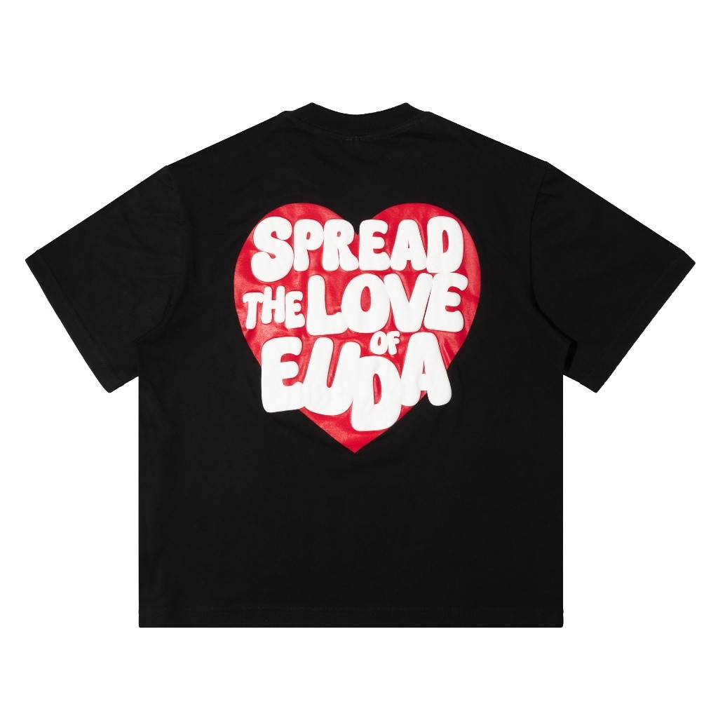 Jual Kaos Pria Wanita Boxy Fit Oversize Tee Print Spread The Love Black ...