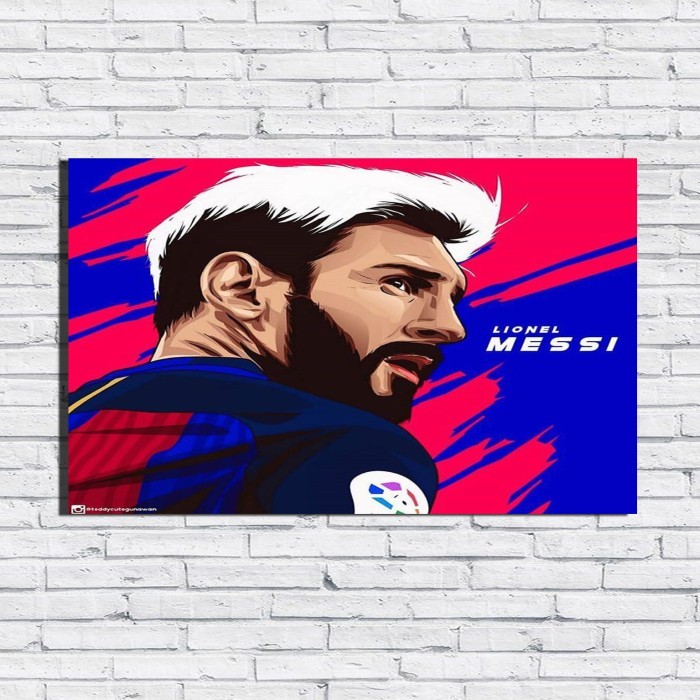 Jual DLS25 Poster Hiasan Dinding Bola Lionel Messi Art | Shopee Indonesia
