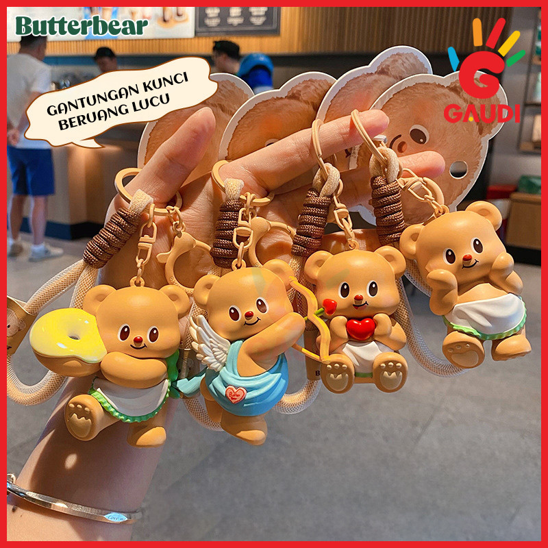 Jual Gaudi Genuine Butter Bear Keychain Wanita Lucu Lembut Lucu ...