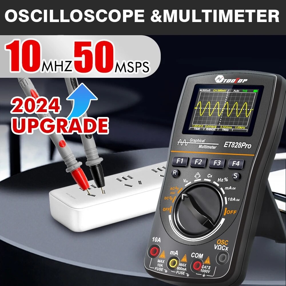 Jual TOOLTOP ET828Pro 10MHz 50Mps/s Handheld Oscilloscope 6000 Counts ...