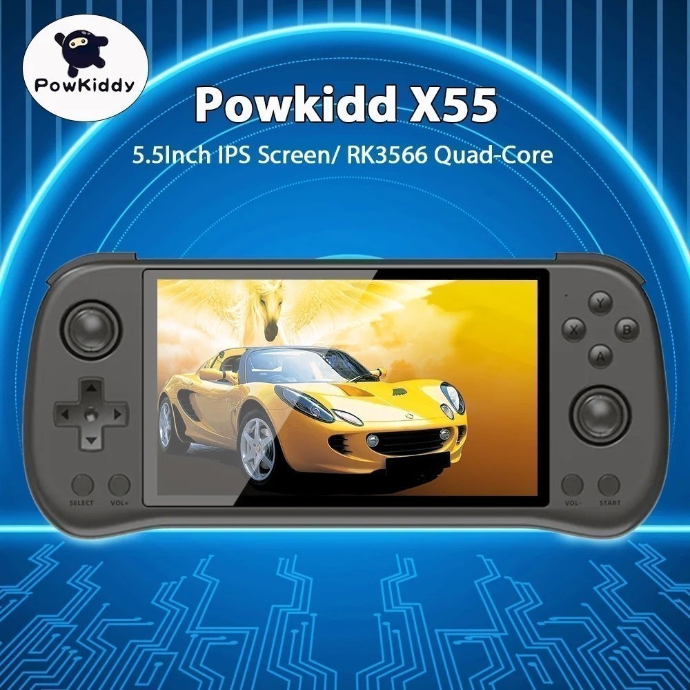 Jual Sky88 POWKIDDY X55 Retro Handheld Game Console 5.5Inch Screen 16GB ...