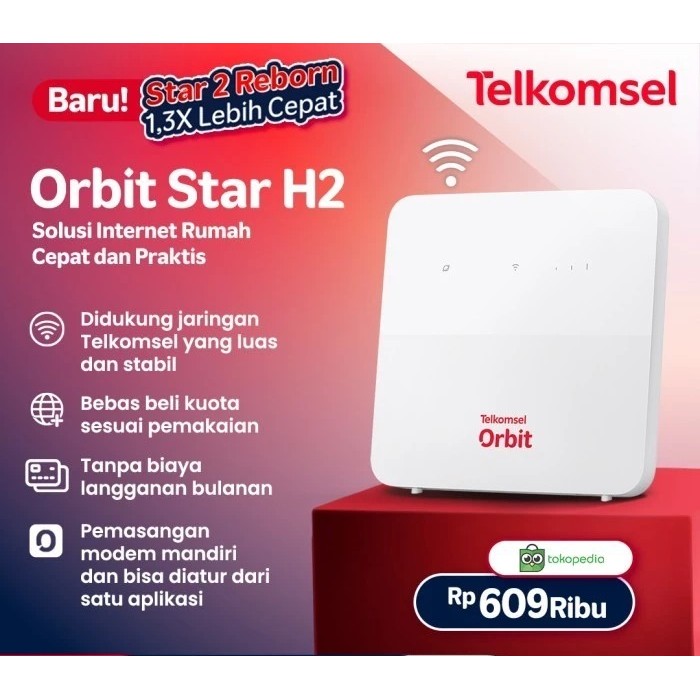 Jual Telkomsel Orbit Star H2 Modem WiFi 4G Best High Speed Huawei B320 ...
