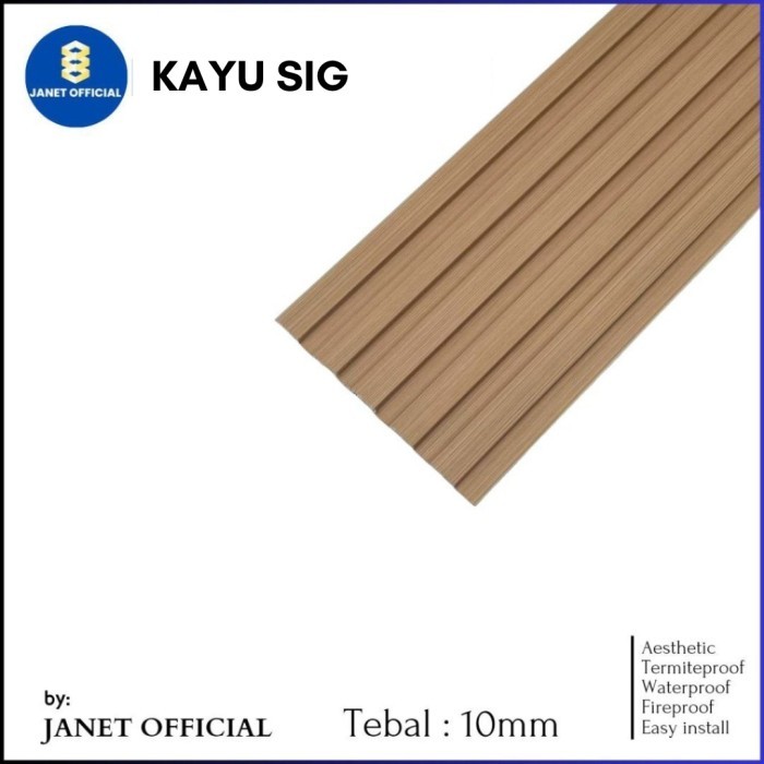Jual Wpc Wall Panel 3Meter 10mm Wood Panel DInding - kayu sig, 95cm ...