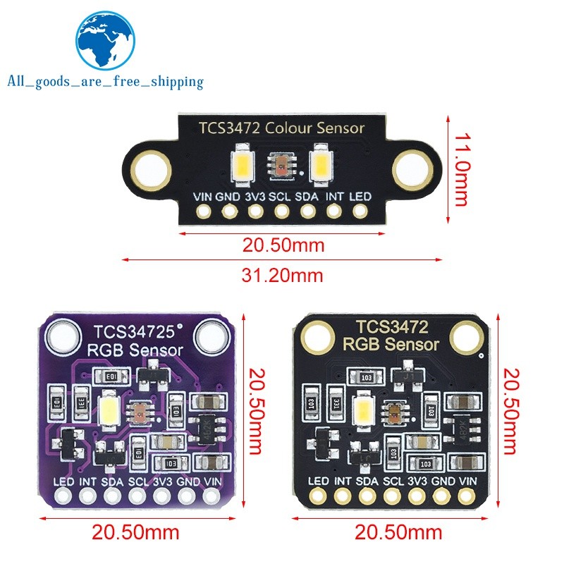 Jual TZT TCS34725 Color Sensor Recognition Module RGB Development Board IIC For Arduino STM32 ...