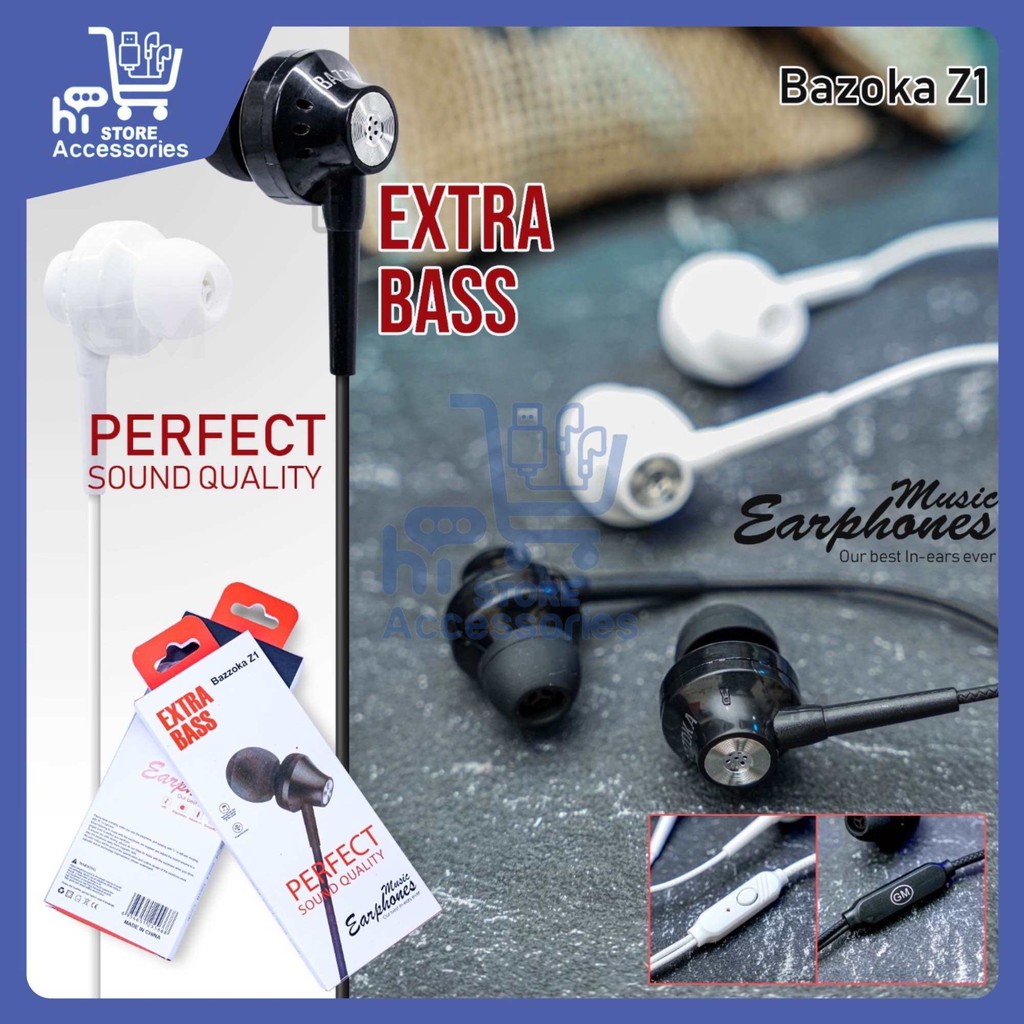 Jual HSA - HF Bazoka Z1 Super Bass Buds IN-HF | Earphone Henset ...