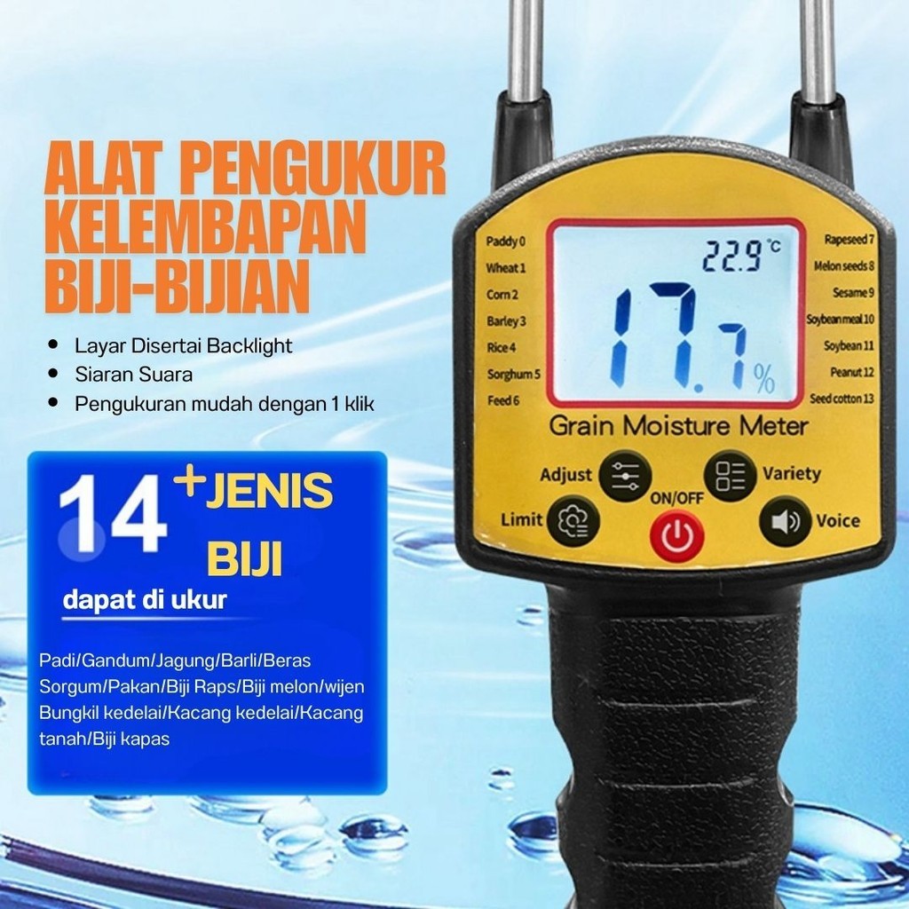 Jual Grain Moisture Meter Alat Pengukur Kelembaban Kadar Air Tester ...