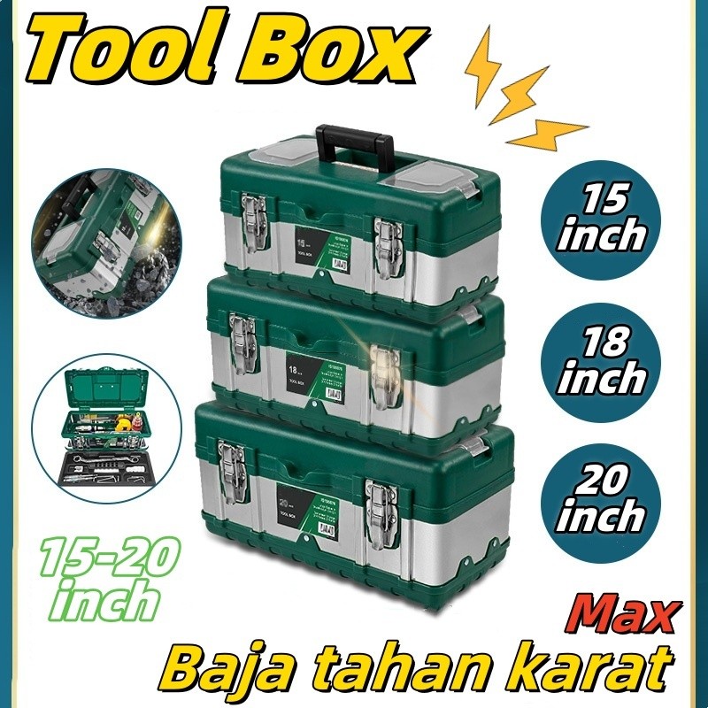 Jual Tool Box Besar 12 15 18 20 Inch Tools Box Kotak Peralatan Besi ...