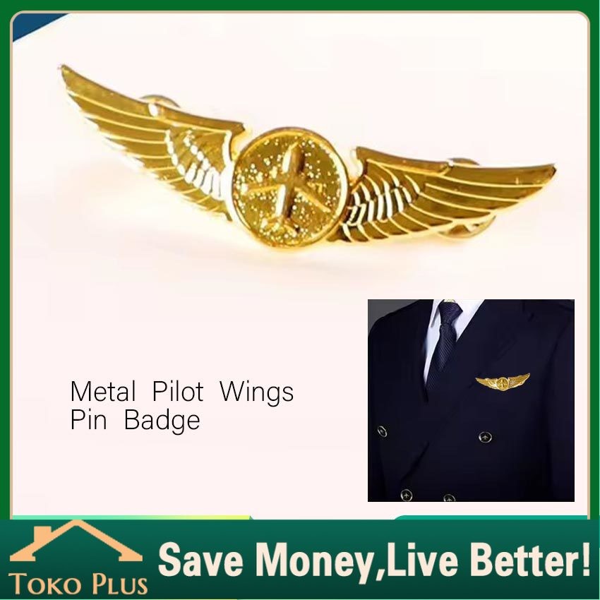 Jual Pin Pilot Lencana Pilot Wing Penerbangan Bahan Full Logam / Pin ...