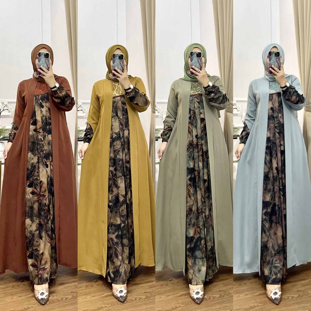 Jual 27gadih gamis motif terbaru 2025 edisi chaila produk lebaran ...