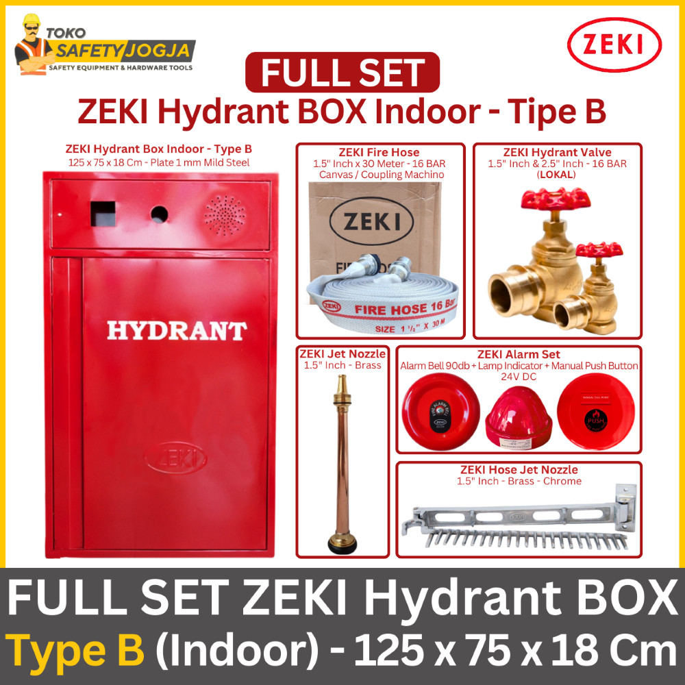 Jual ZEKI FULLSET Fire Hydrant Box Indoor TYPE B 75x125x18cm Tekanan ...