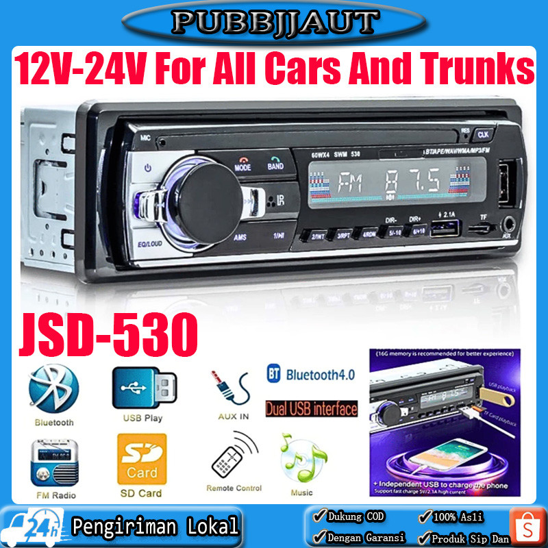 Jual Single Din Bekas Tape Mobil JSD-530 Multifungsi Bluetooth USB FM Radio tip mobil Original ...