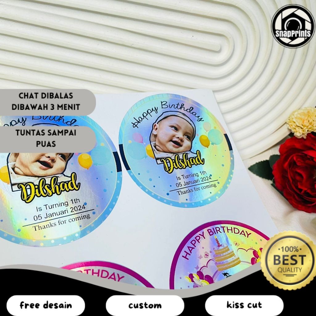 Jual SP 2-4 Sticker Undangan Ulang Tahun Anak Label Stiker Happy ...