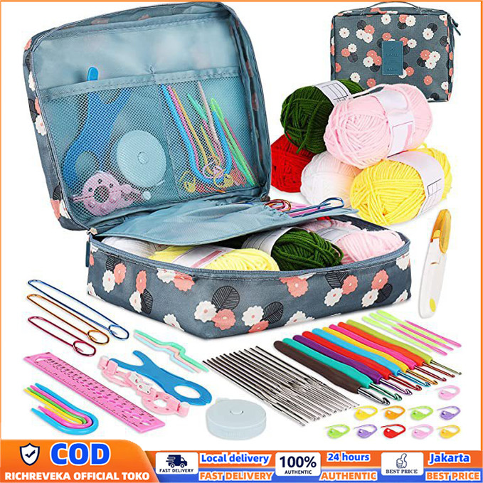 Jual Jarum Rajut Set 100pcs Set Alat Rajut Set Hakpen Set Perlengkapan ...