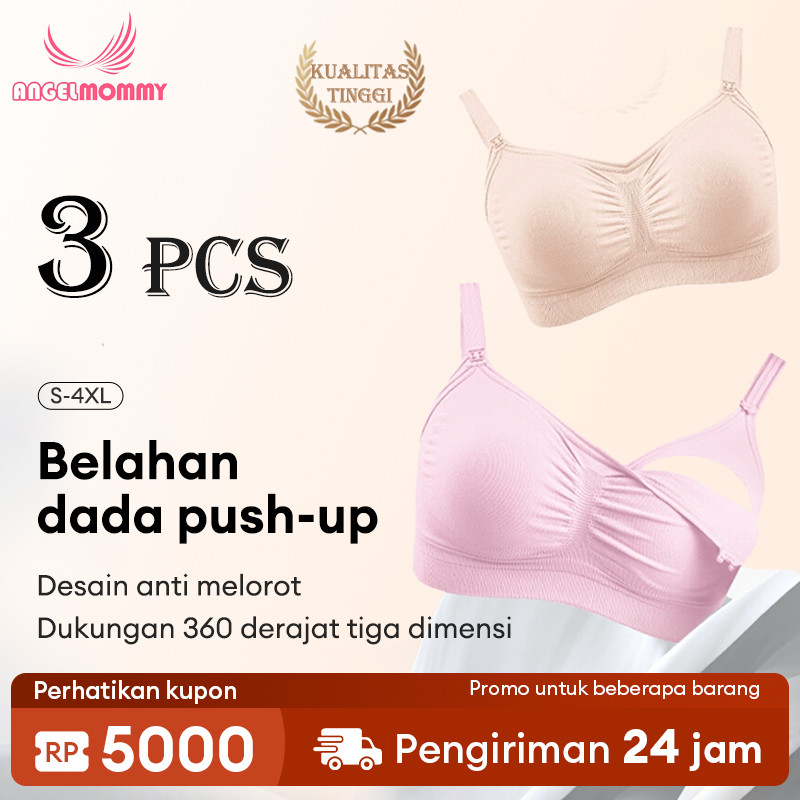 Jual ANGEL MOMMY 3PCS Bra Menyusui Maternity bra Ibu Hamil Tanpa Kawat ...