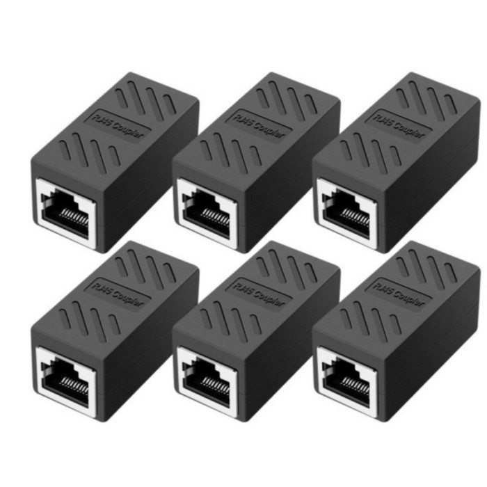 Jual RJ45 Coupler / Barel UTP RJ-45 Besi / sambungan kabel LAN - Hitam ...
