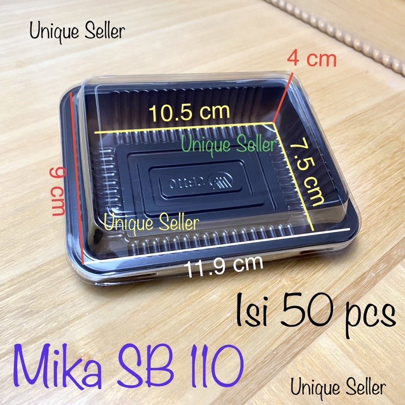 Jual [isi50] Mika SB 110 Uk 12x9x4 cm / Mika Kue SB110 / Mika Kue Kotak ...