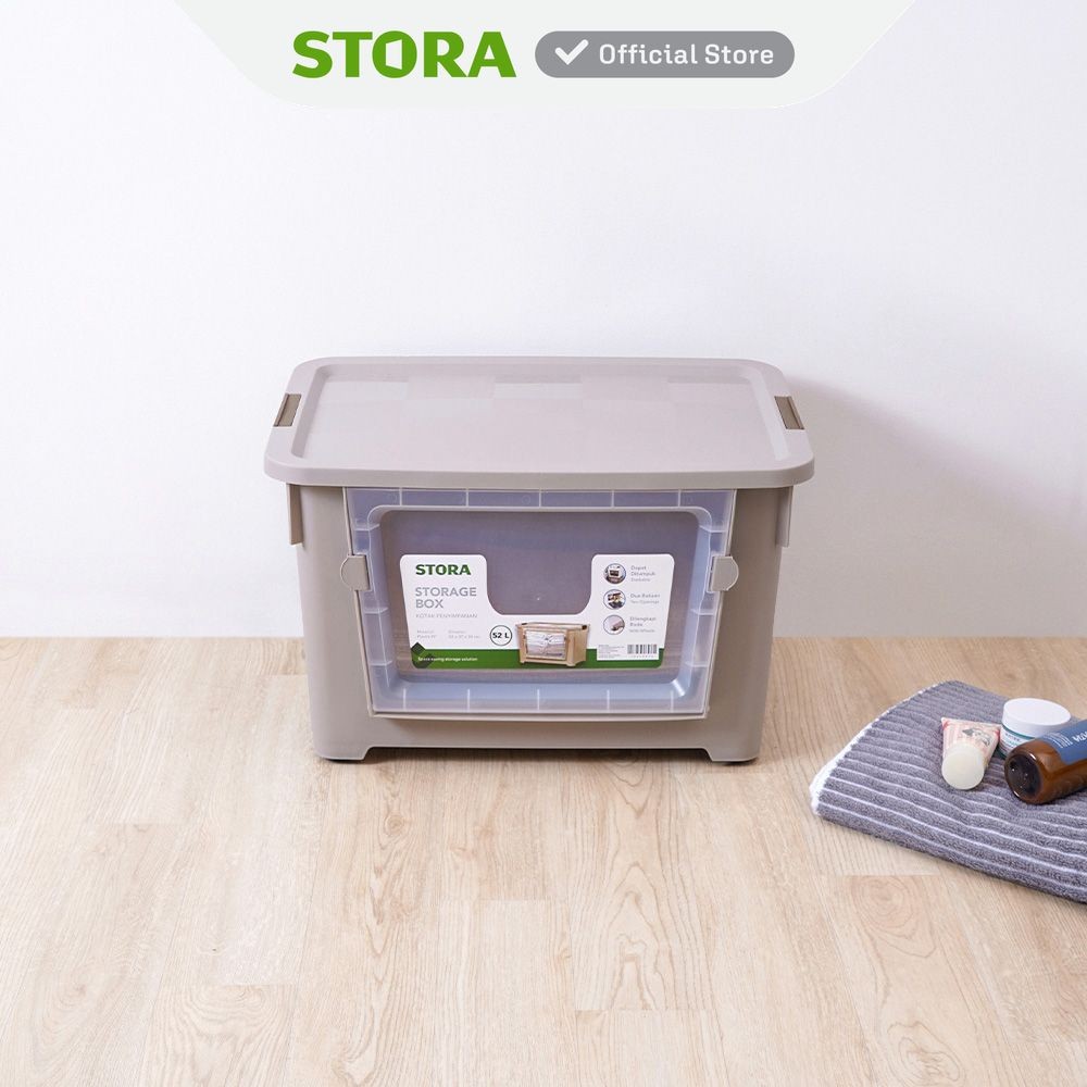 Jual Stora 52X37X33 cm Kotak Penyimpanan Dengan Roda - Krem Beige ...