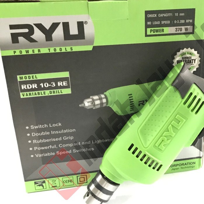 Jual Mesin Bor Tangan RYU RDR 10-3 - Hand Drill Tekiro Bor Besi Kayu ...