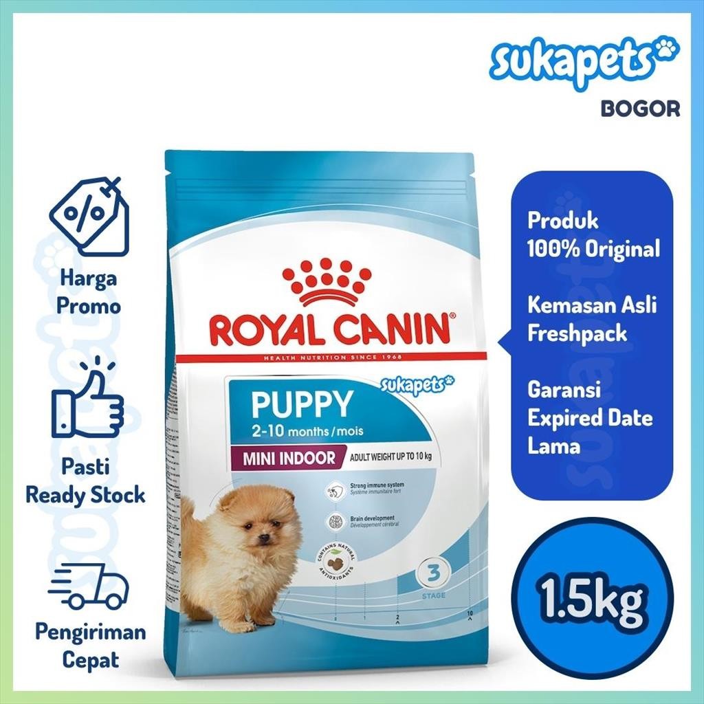 Jual Royal Canin Mini Indoor Puppy Makanan Anak Anjing 1.5kg | Shopee ...