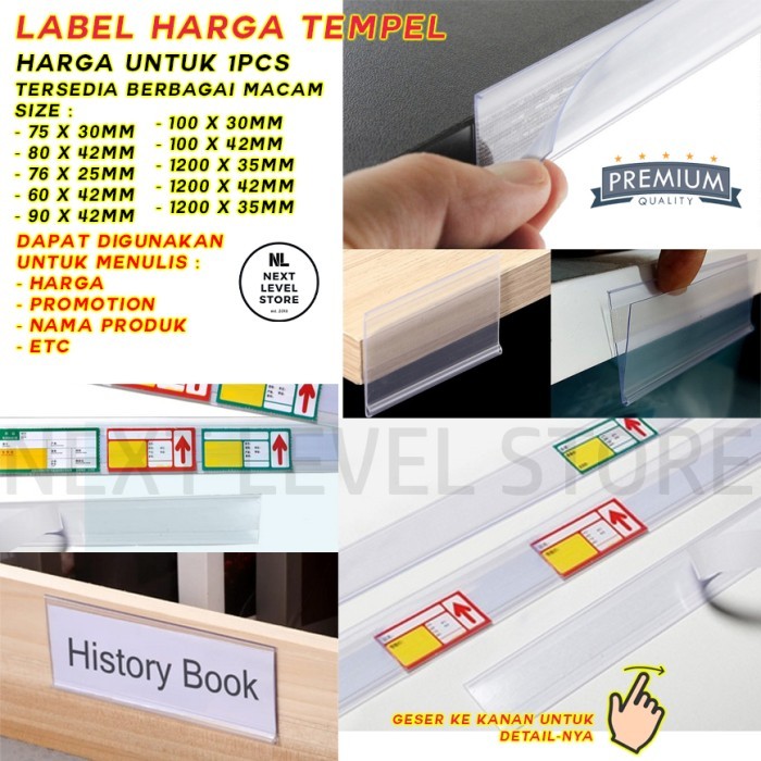 Jual Label Harga Nama Tempel Klip Rak Akrilik Supermarket Harga ...