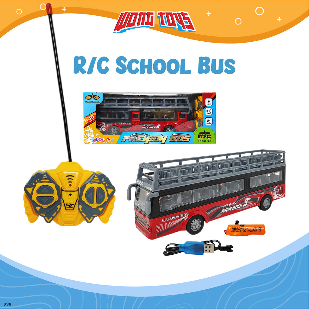 Jual R/C School Bus (998) - Mainan Mobilan Remote Control Premium Bus ...
