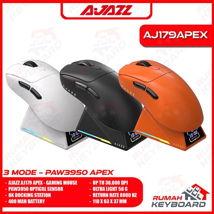 Jual AJAZZ - AJ179 APEX - Gaming Mouse - 8K - 3 Mode - PAW3950 - 42000 ...