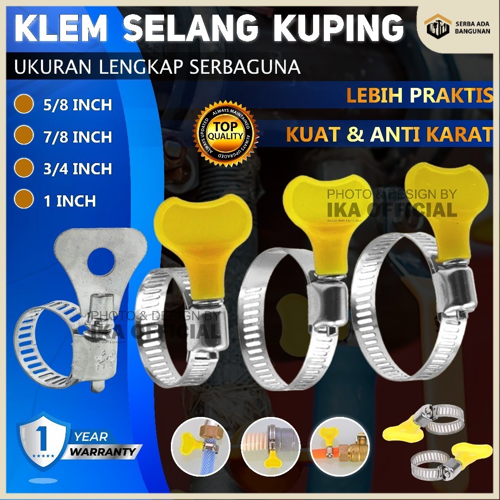 Jual SAB Klem Selang KUPING PUTAR BESI KENMASTER/ Pengunci Selang ...