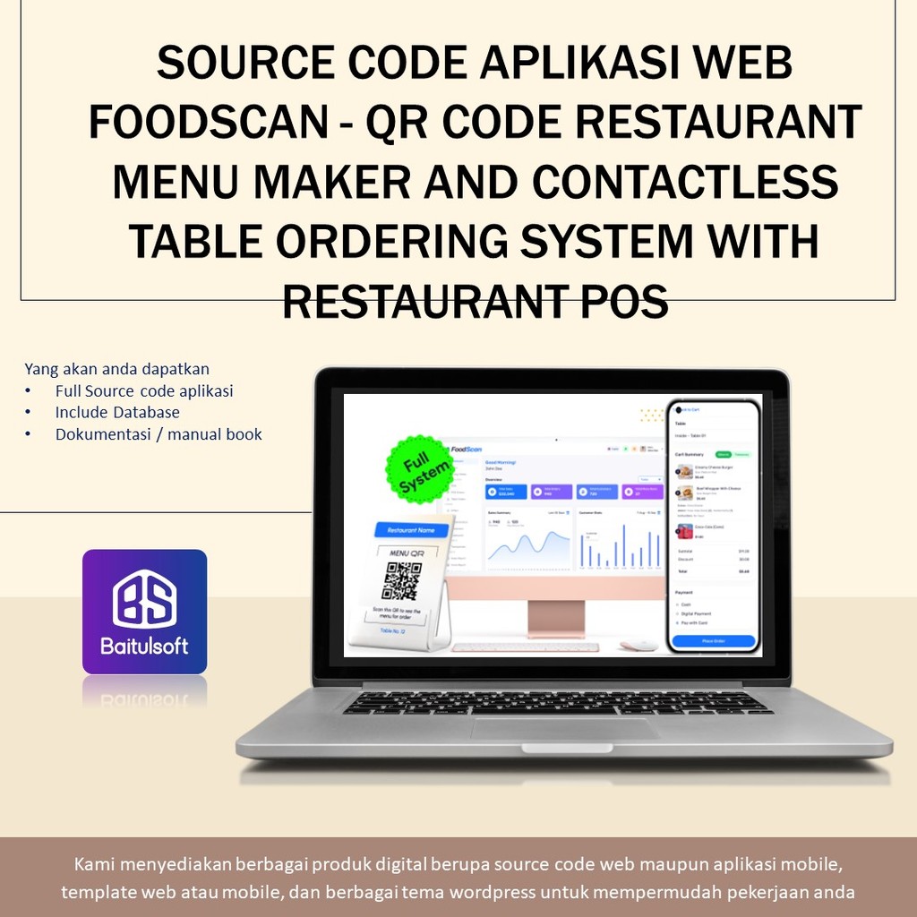 Jual SOURCE CODE APLIKASI WEB FOODSCAN - QR CODE RESTAURANT MENU MAKER ...