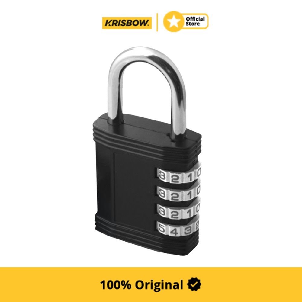 Jual Krisbow Padlock Gembok 4 Kombinasi Kunci - Hitam | Shopee Indonesia