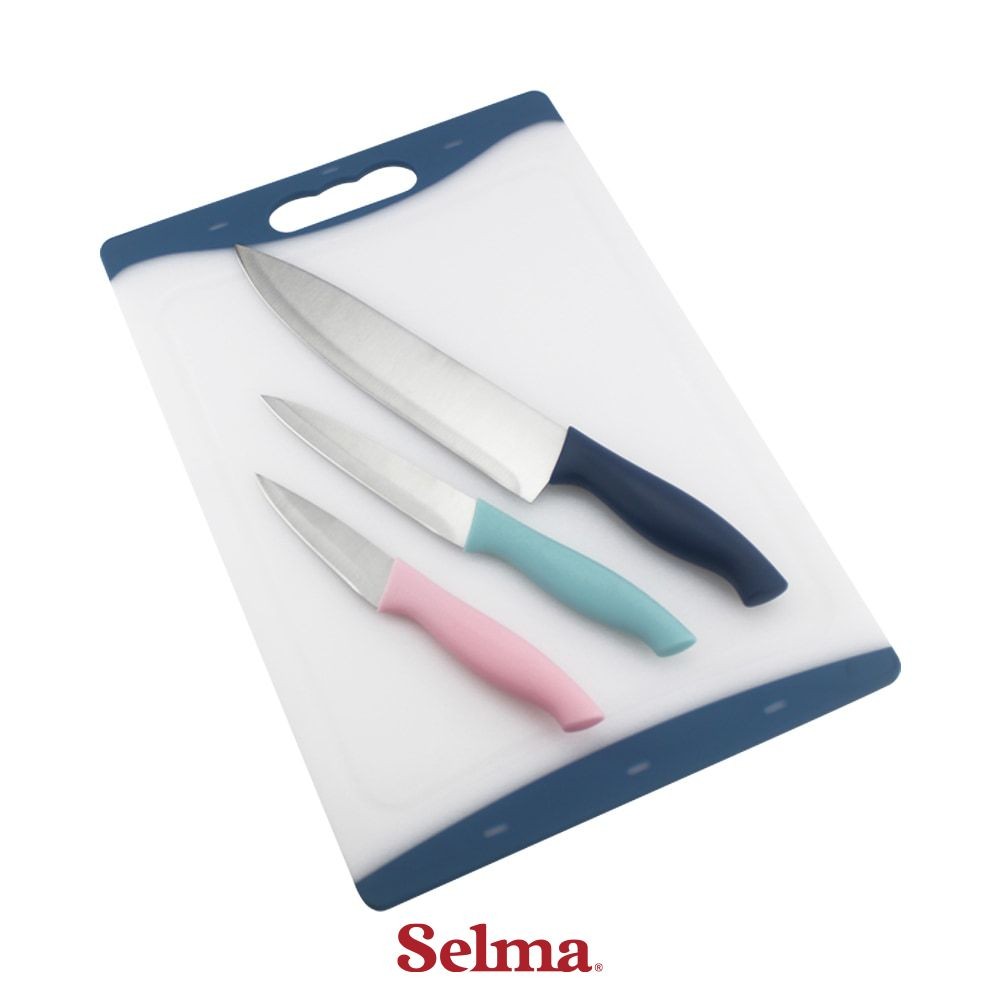 Jual Selma Cooking Color Set 4 Pcs Hebe Pisau Dapur Dengan Talenan ...