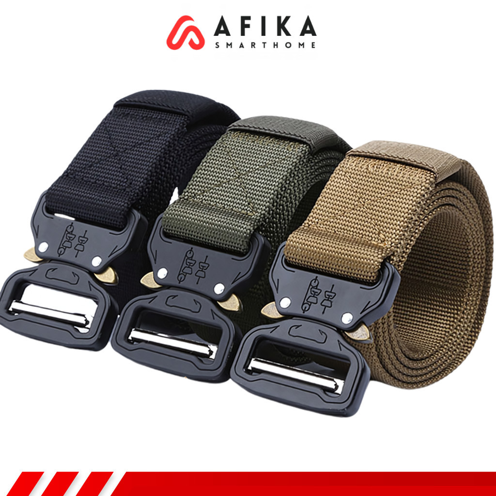 Jual Tali Ikat Pinggang Canvas Nylon Army Military Tactical 125cm ...