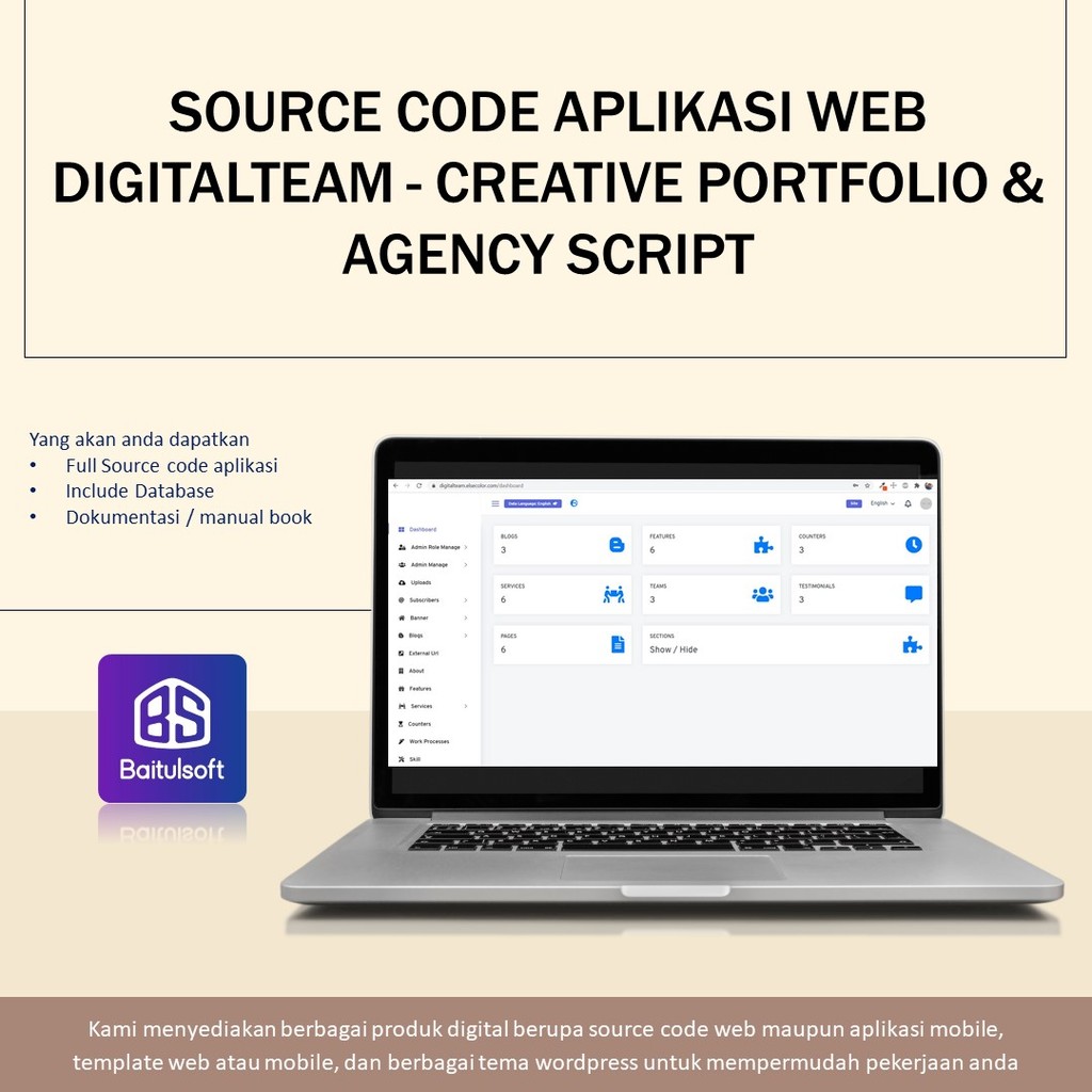 Jual SOURCE CODE APLIKASI WEB DIGITALTEAM - CREATIVE PORTFOLIO & AGENCY ...