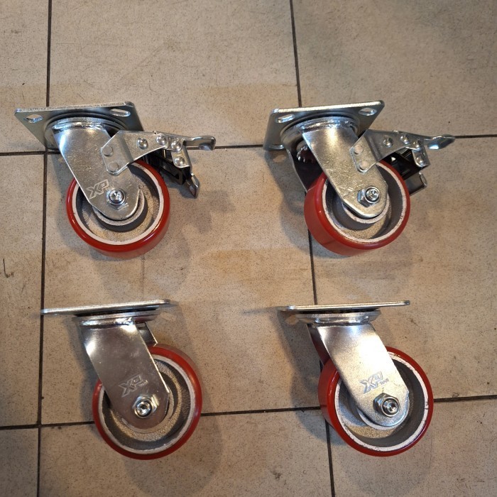 Jual Roda Troli Pu Heavy Duty 4 Inch 1Set ( 2 Rem 2 Hidup ) | Shopee ...