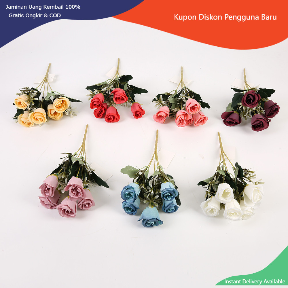Jual Bunga Mawar Kuncup 5 Cabang Hias Buket Pengantin Seikat Bunga ...