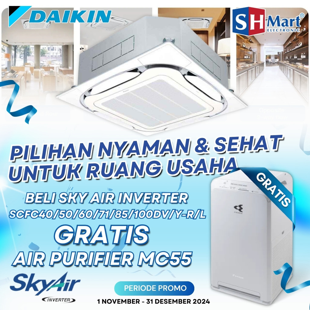 Jual AC CASSETTE DAIKIN 4 PK SCFC100DV-RL SKY AIR INVERTER THAILAND 1 PHASE GARANSI RESMI ...