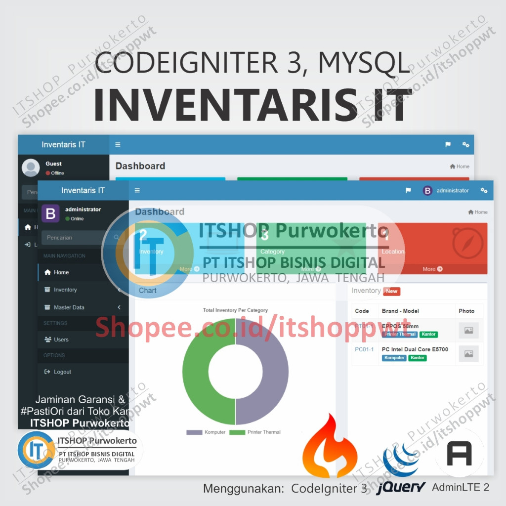 Jual Source Code Aplikasi Web Sistem Inventaris Barang Dengan Codeigniter | Shopee Indonesia