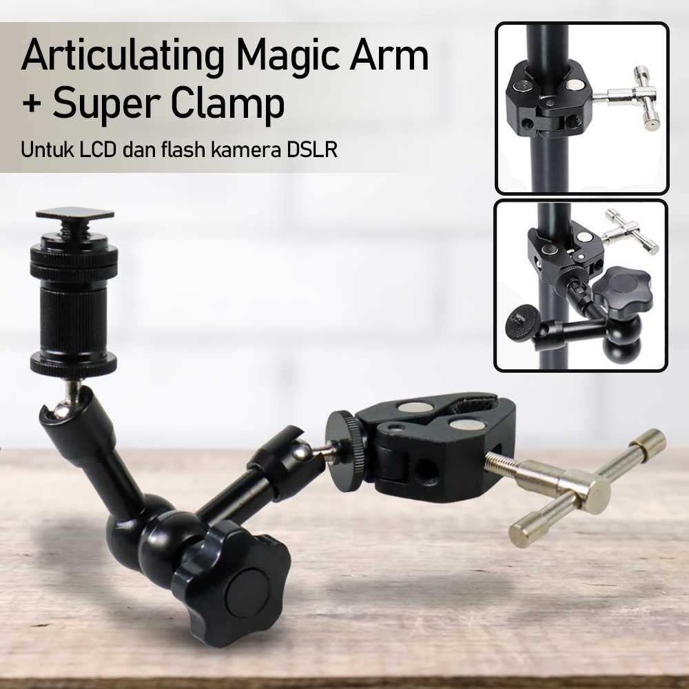 Jual Andoer Articulating Magic Arm Short for Hand Stand with Crab Clamp ...