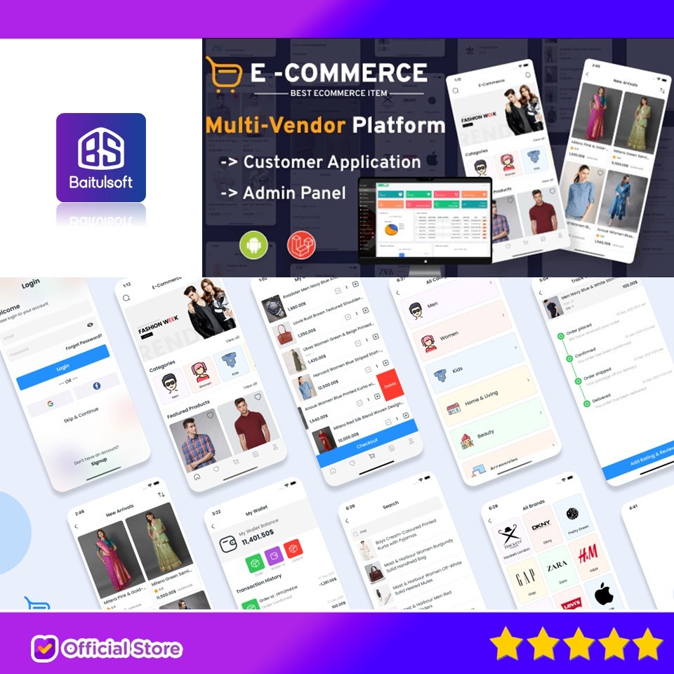 Jual SOURCE CODE APLIKASI ECOMMERCE - MULTI VENDOR ECOMMERCE ANDROID ...