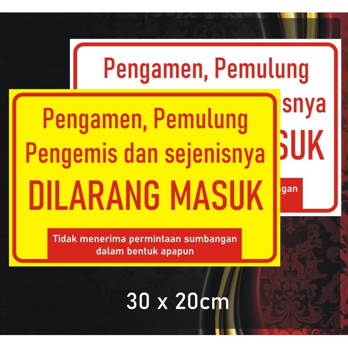 Jual Sticker Pengamen Dilarang Masuk Besar 30x20cm | Shopee Indonesia