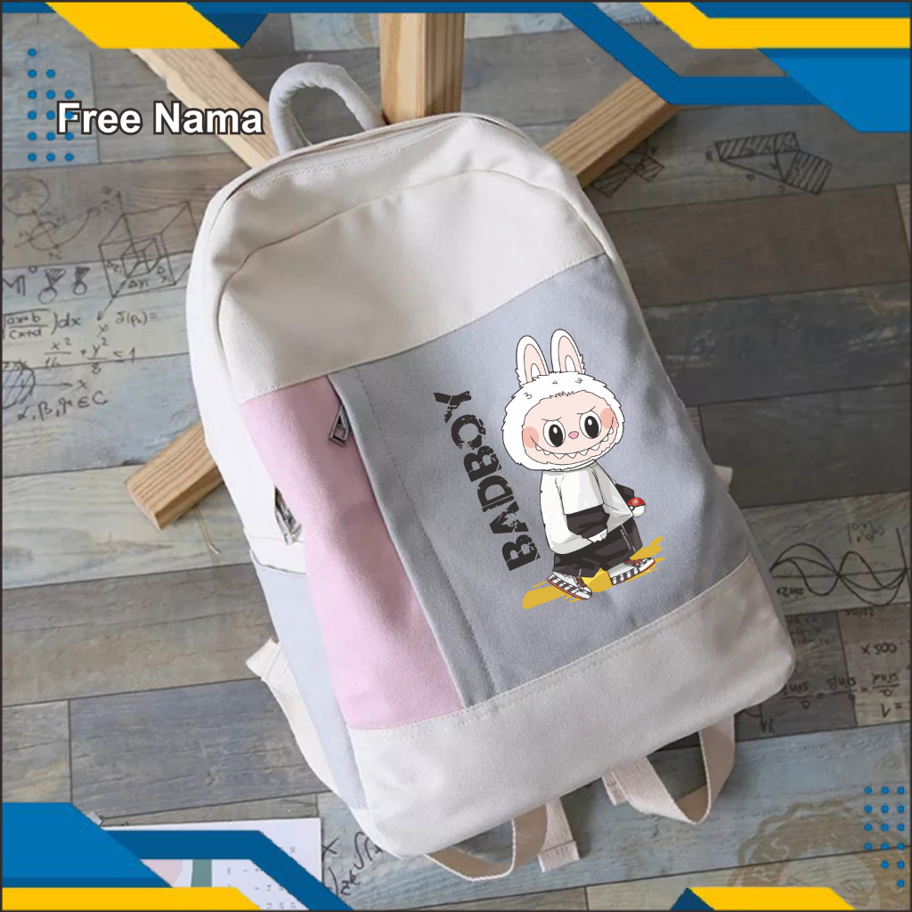Jual MY Tas Ransel Sekolah Anak Perempuan SD SMP Grtis Nama Motif Labubu Imut Fashion Kids 14 A2 ...