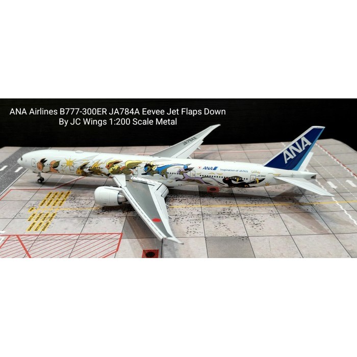 Jual Miniatur Pesawat Terbang ANA Airlines B777-300ER JA784A Eevee Jet Flaps Down JC Wings 1:200 ...