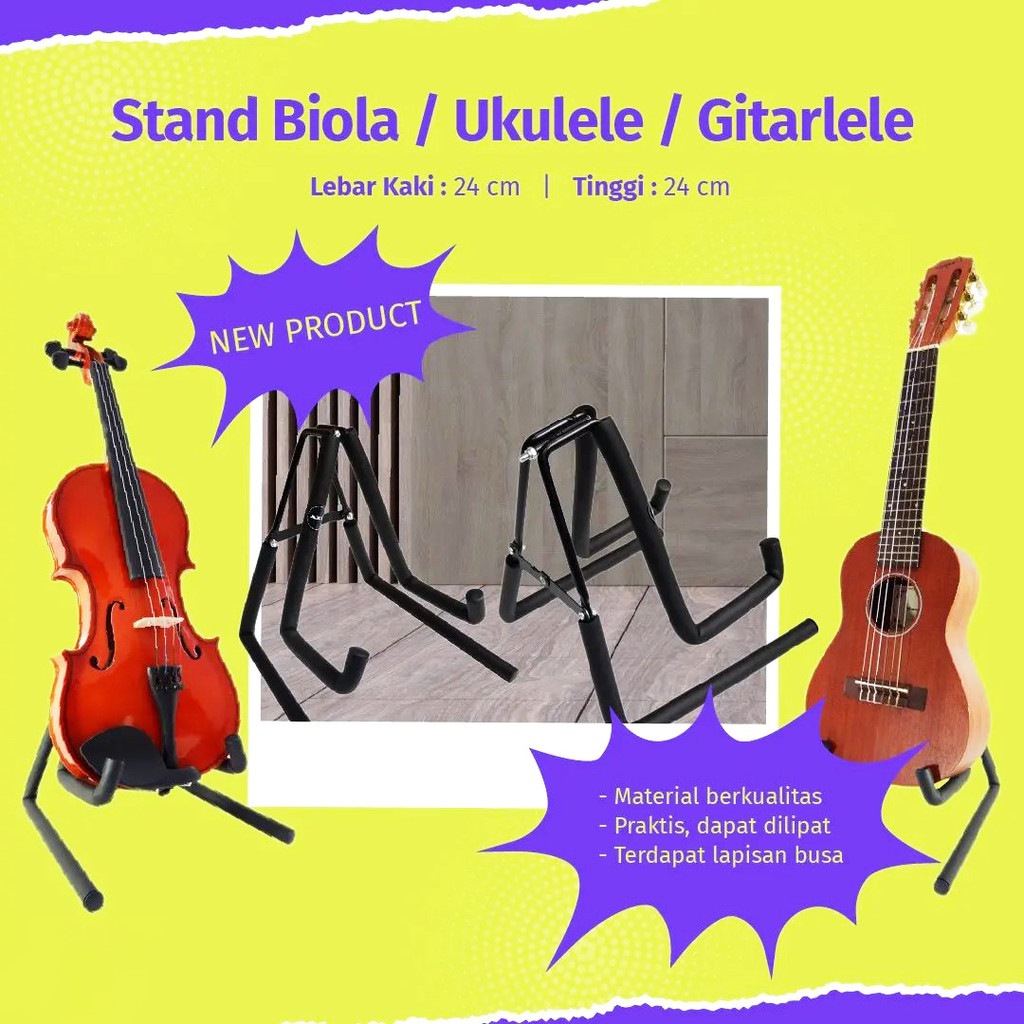 Jual Stand Biola Ukulele Gitarlele Lantai Lipat Portable Model A J-40F ...