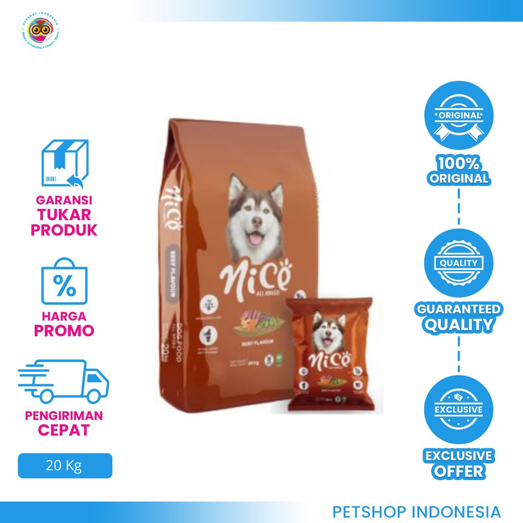 Jual KHUSUS GOSEND Nice Dog Food Beef 20kg - Makanan Anjing Rasa Daging ...